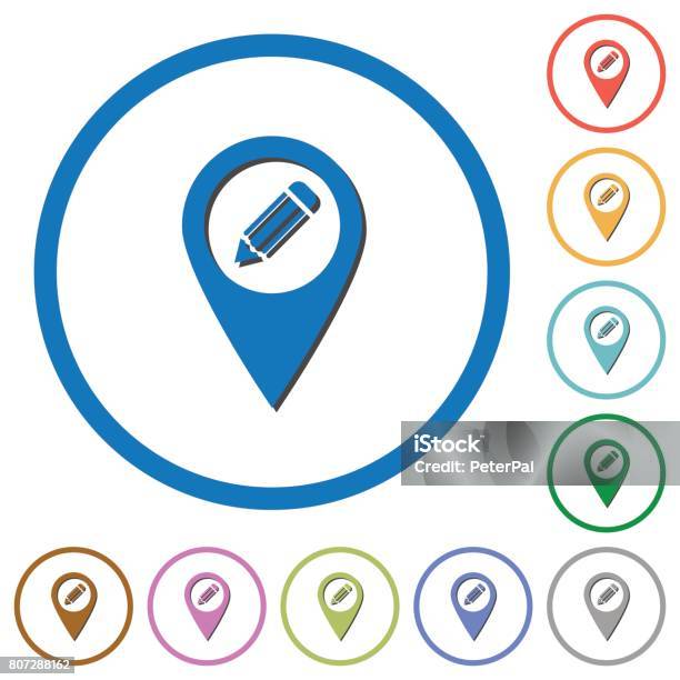 Gps 지도 위치 아이콘 그림자와 윤곽선을 편집 그림자에 대한 스톡 벡터 아트 및 기타 이미지 그림자 내비게이션 노랑