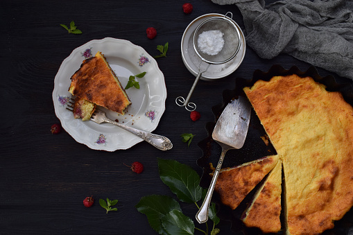 Casserole Buatan Sendiri Dengan Keju Cottage Semolina Dan Raspberry