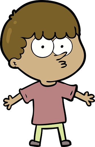 Cartoon Nieuwsgierig Jongen Stockvectorkunst En Meer Beelden Van