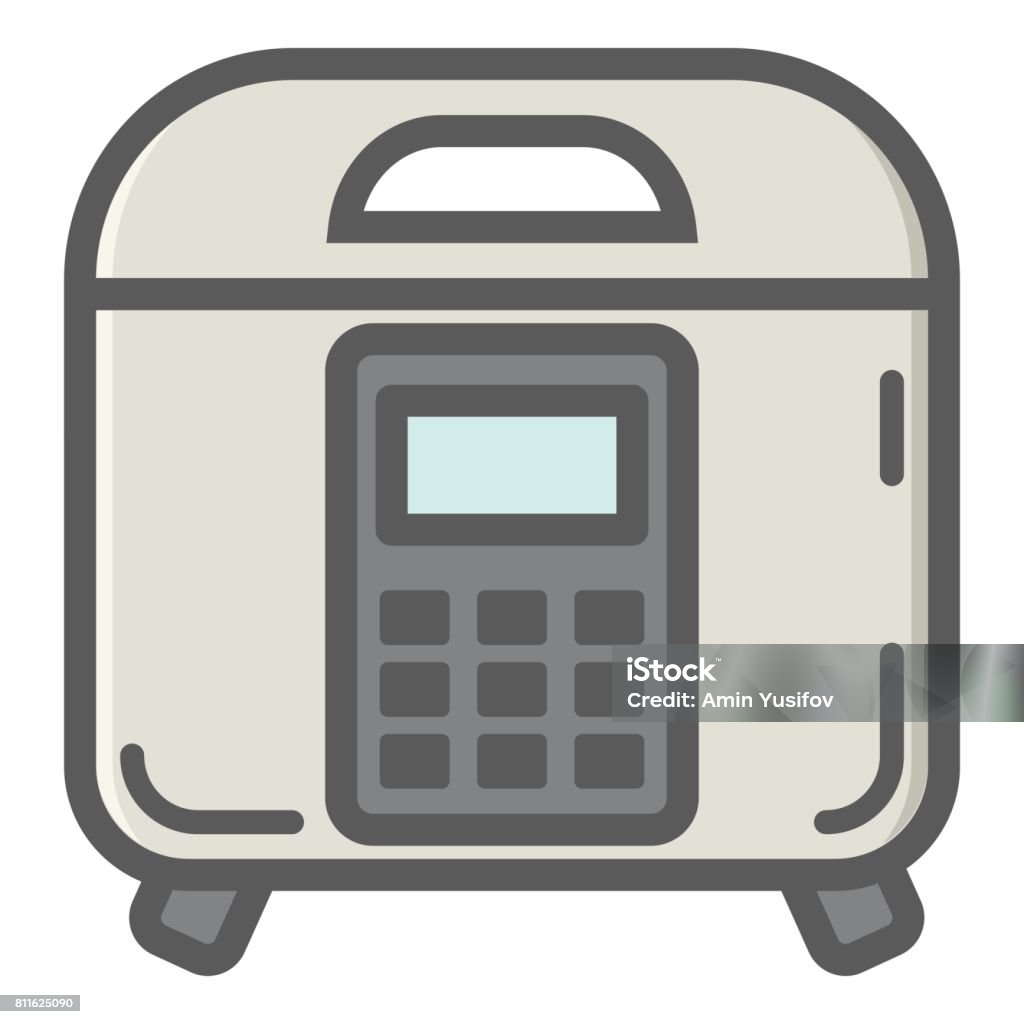 Multicooker 彩色線圖示 廚房和家電向量圖形在白色的背景下eps 10 的填充模式向量圖形及更多丁烷圖片 Istock