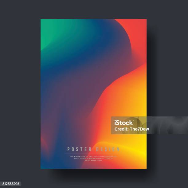 Desain Sampul Bentuk Warna Cair Modern Abstrak Template Ilustrasi