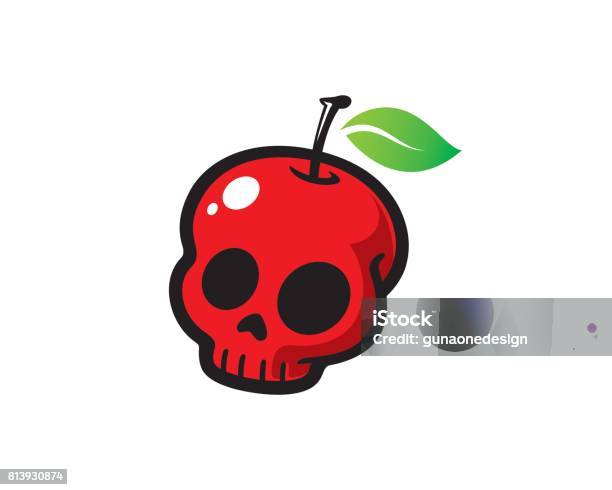 Vektor Desain Template Simbol Tengkorak Apple Lambang Konsep Desain
