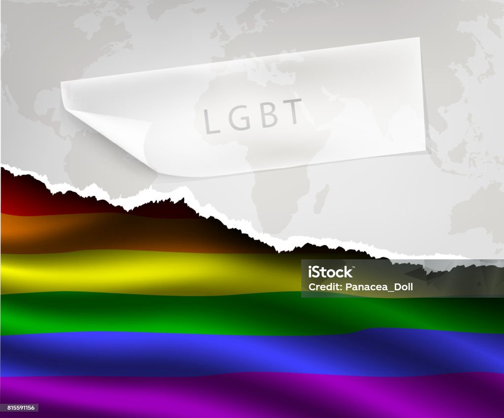 Ilustración De Ondeando La Bandera Del Arco Iris De Comunidad Lgbt Y