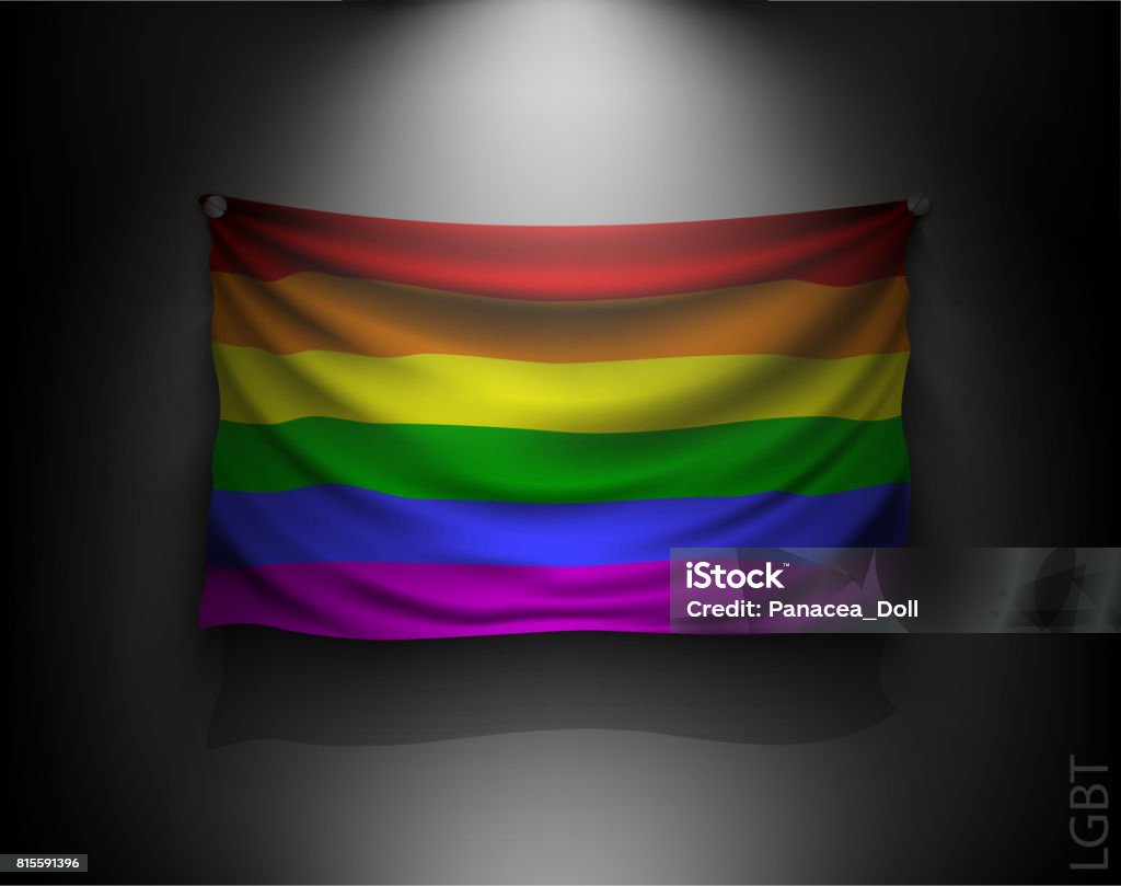 Ilustración De Ondeando La Bandera Del Arco Iris De Comunidad Lgbt Y