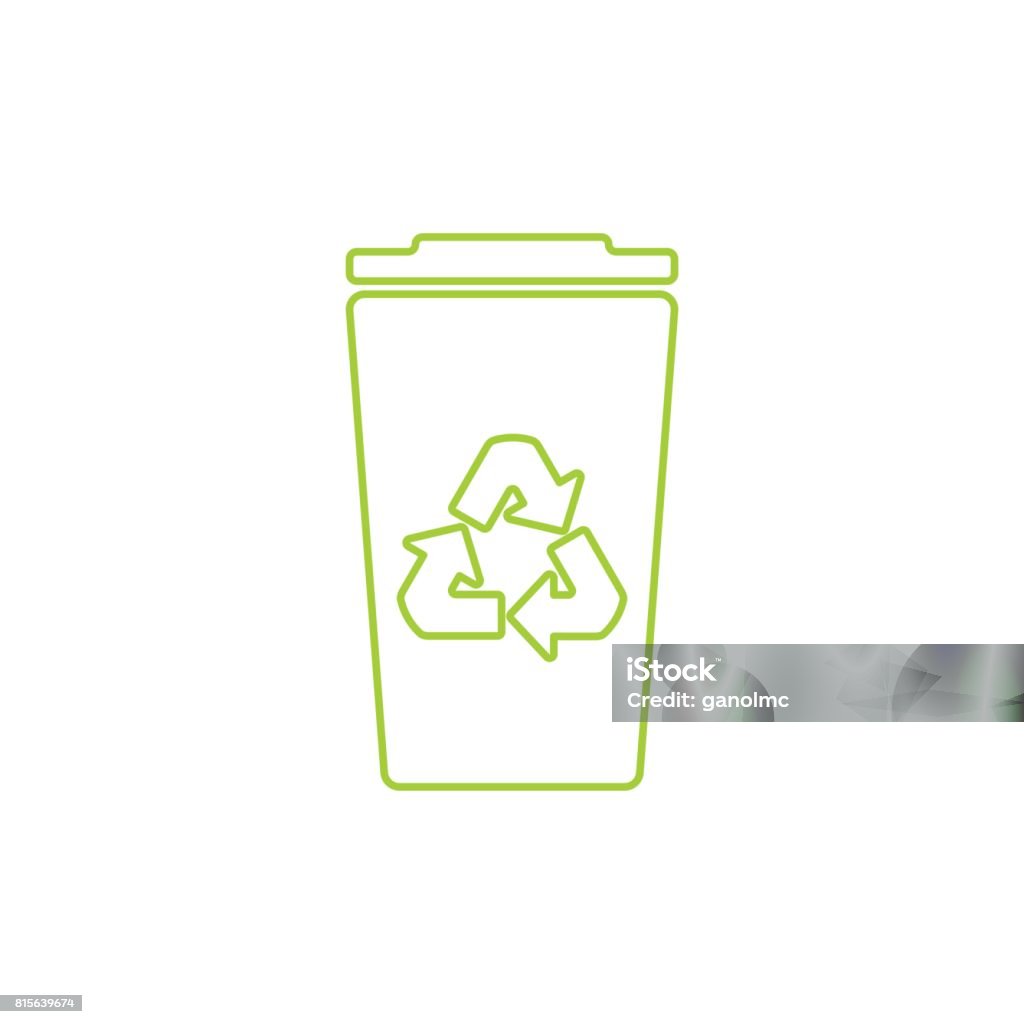 Green Recycle Bin Linear Icon Vector Illustration Stock Illustration ... Green Recycle Bin Linear Icon Vector Illustration Stock Illustration ...