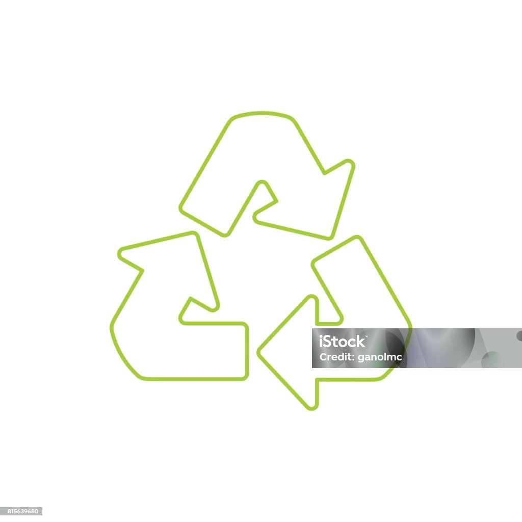 Recycle Symbol Vector Linear Icon Stock Illustration Download Image Now Care Circle Clean