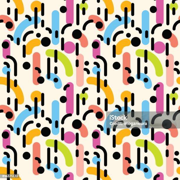 Geometris Abstrak Pola Mulus Latar Belakang Motif Linear Bentuk Kurva