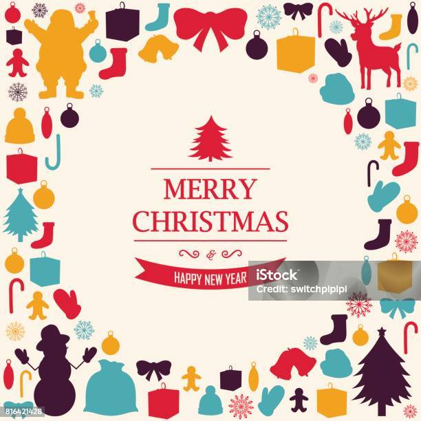 Kartu Ucapan Natal Dengan Ucapan Selamat Natal Dan Tahun Baru Yang