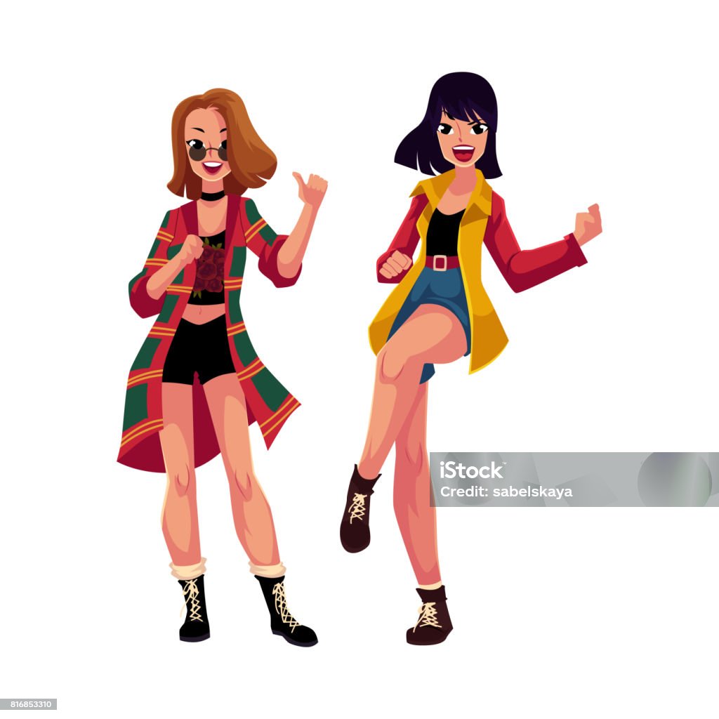 Dua Gadis Wanita Temanteman Menari Di Pesta Disko Retro 90an Ilustrasi ... Dua Gadis Wanita Temanteman Menari Di Pesta Disko Retro 90an Ilustrasi ...
