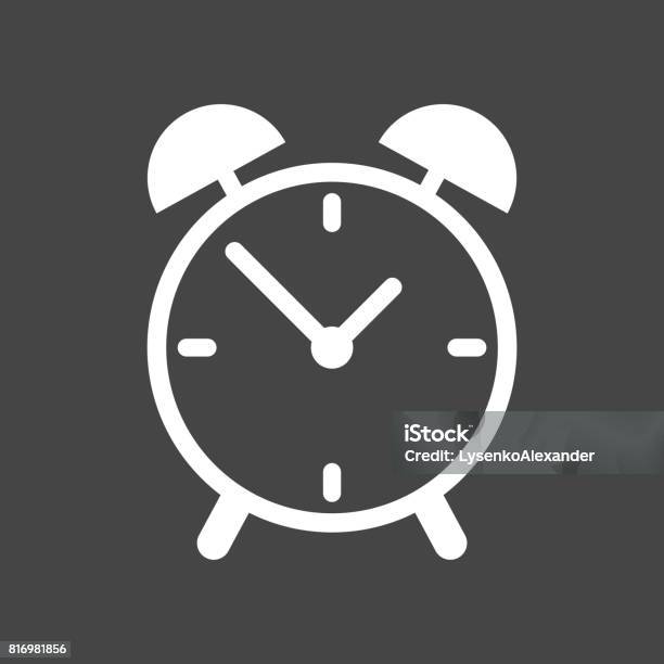 Ikon Jam Alarm Gaya Desain Datar Ikon Sederhana Pada Latar Belakang