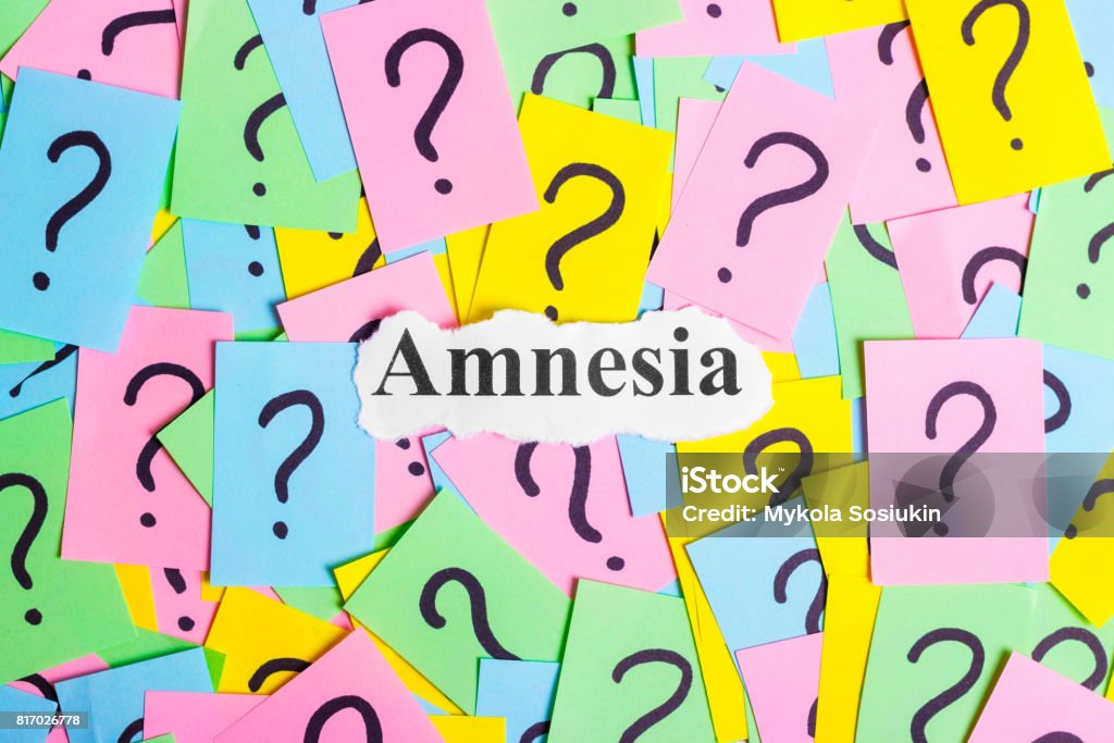 Amnesia Syndrome Text On Colorful Sticky Notes Against The Background