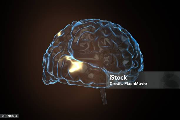 3d 렌더링 빛나는 인간의 두뇌와 두뇌 파워 개념 가지돌기에 대한 스톡 사진 및 기타 이미지 가지돌기 감각 지각 뇌