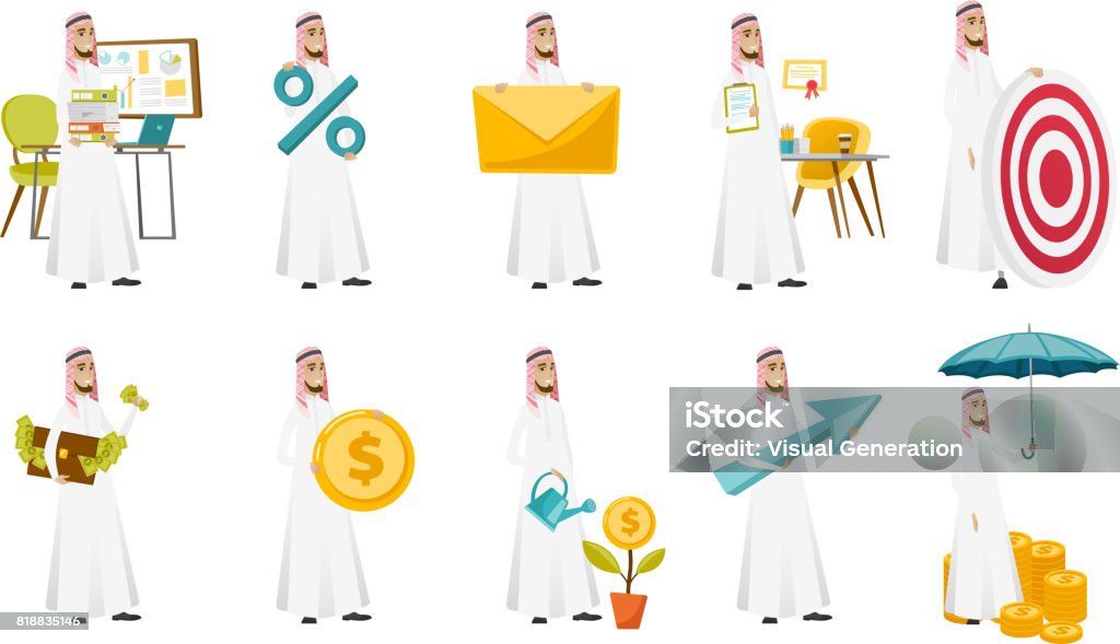 Muslim Businessman Vector Illustrations Set Stock Illustration ... Muslim Businessman Vector Illustrations Set Stock Illustration ...