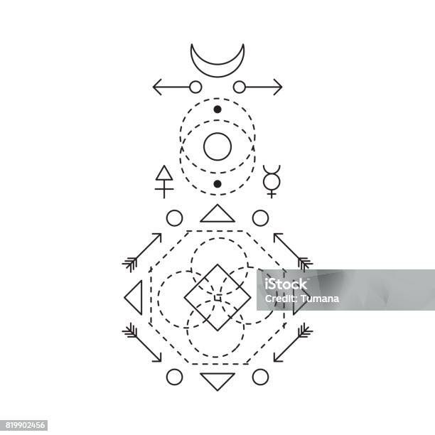 Stock ilustrace Symbol Alchymie A Posvátné Geometrie Lineární Ilustrace ... Stock ilustrace Symbol Alchymie A Posvátné Geometrie Lineární Ilustrace ...