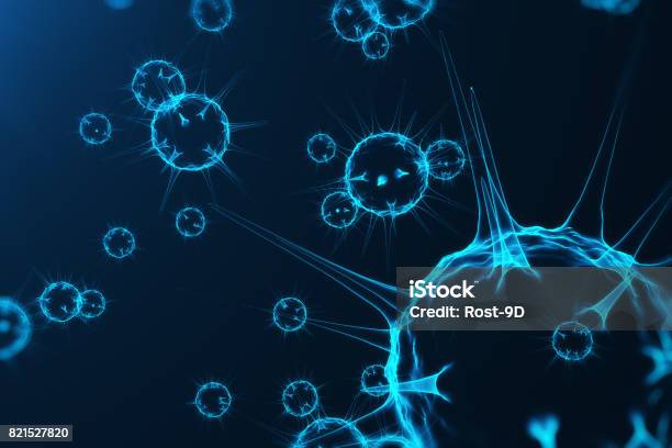 3d 렌더링 바이러스 감염 된 유기 체 바이러스 성 질병 전염병 바이러스 추상적인 배경 A형 인플루엔자 바이러스에 대한 스톡
