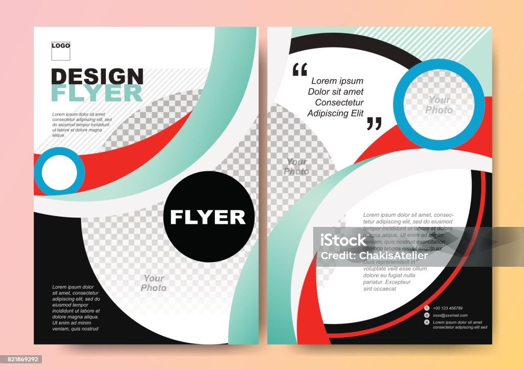 Warnawarni Kurva Poster Brosur Flyer Desain Layout Vektor Template