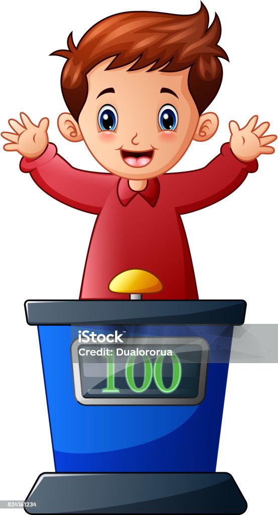Cartoon Kid Playing Quiz Game Answering Question Stock Illustration ... Cartoon Kid Playing Quiz Game Answering Question Stock Illustration ...