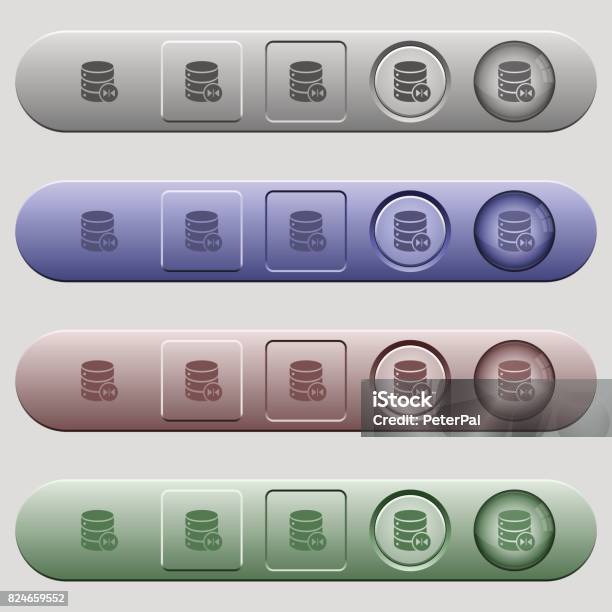 Select Database Table Column Icons On Horizontal Menu Bars Stock