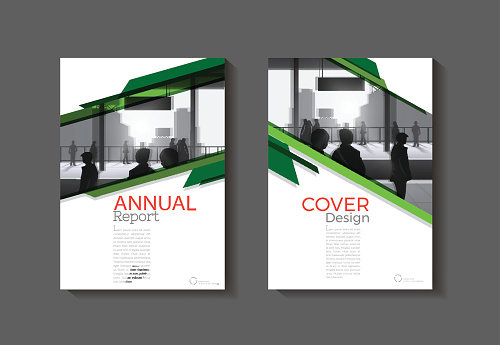 Hijau Abstrak Buku Sampul Modern Brochure Template Desain Laporan