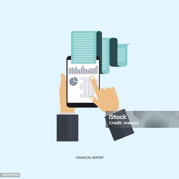 Desain Datar Konsep Ilustrasi Vektor Modern Menganalisis Proyek Laporan