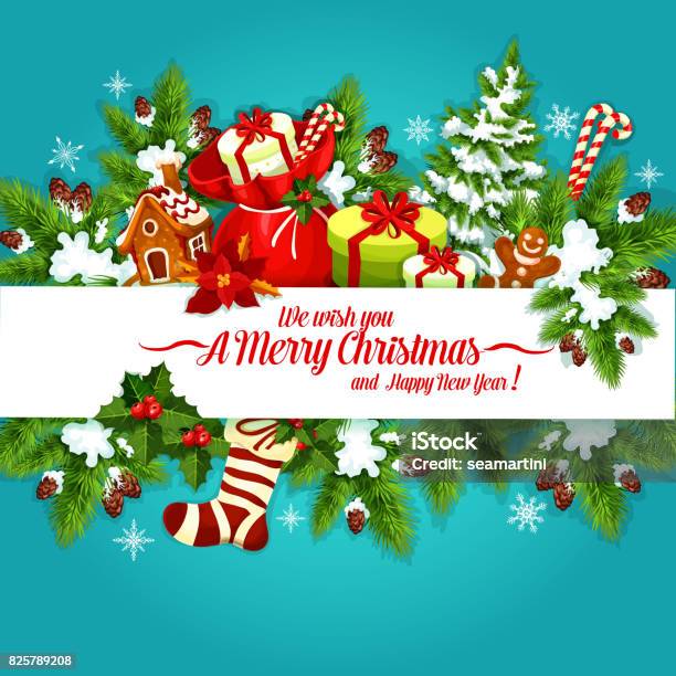 Desain Poster Liburan Natal Dan Tahun Baru Ilustrasi Stok Unduh