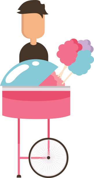 Cartoon Cotton Candy Stand