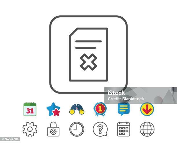 Remove Document Line Icon Delete File Sign Stock Illustration Download Image Now Asking