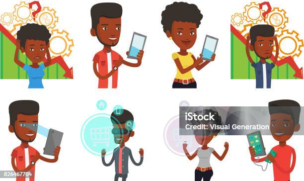 Vector Set Of People Using Modern Technologies Stock Illustration ... Vector Set Of People Using Modern Technologies Stock Illustration ...