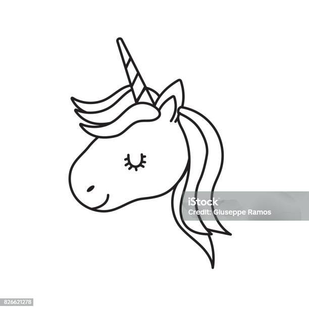 Garis Kepala Unicorn Lucu Dengan Tanduk Dan Gaya Rambut Ilustrasi Stok ... Garis Kepala Unicorn Lucu Dengan Tanduk Dan Gaya Rambut Ilustrasi Stok ...