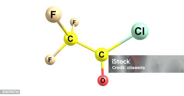 Trifluoroacetyl 염화 물 분자 구조 흰색 절연 0명에 대한 스톡 사진 및 기타 이미지 0명 구 구도 Istock