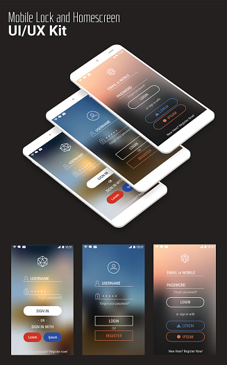 Layar Ui Masuk Dan Daftar Dan Mockup Kit Smartphone 3d Ilustrasi Stok ... Layar Ui Masuk Dan Daftar Dan Mockup Kit Smartphone 3d Ilustrasi Stok ...