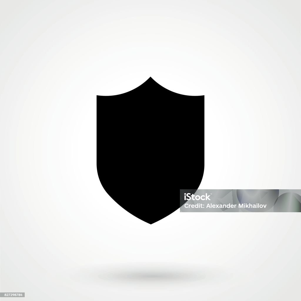 Vetores De Ícone De Escudo Em Moderno Estilo Plano Isolado No Fundo