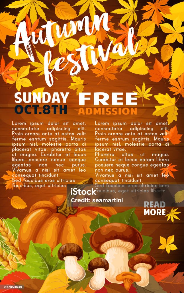 Autumn Harvest Festival Banner Of Fall Season Stock Illustration