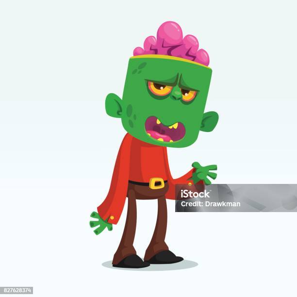 Kartun Lucu Zombie Halloween Vektor Ilustrasi Ilustrasi Stok Unduh