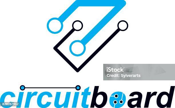 Papan Sirkuit Teknologi Abstrak Vektor Skema Digital Teknologi Tinggi