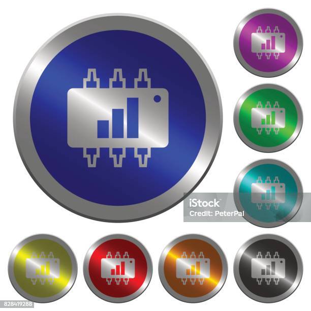 Hardware Acceleration Luminous Coinlike Round Color Buttons Stock