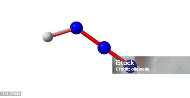 Hydrazoic 산 성 분자 구조 흰색 절연 0명에 대한 스톡 사진 및 기타 이미지 0명 가연성 구 Istock