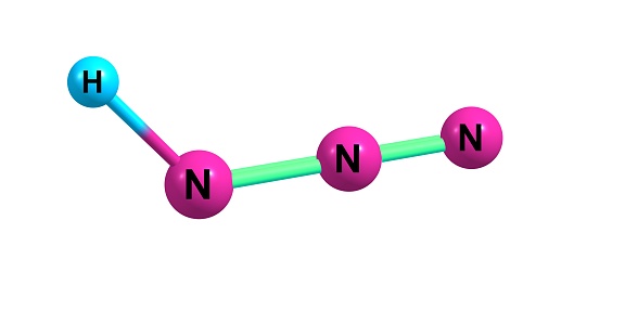 Hydrazoic 산 성 분자 구조 흰색 절연 0명에 대한 스톡 사진 및 기타 이미지 0명 가연성 구 Istock