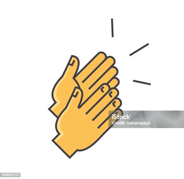 Applaudissement Clapping Concept De Mains Icône De Vecteur Ligne