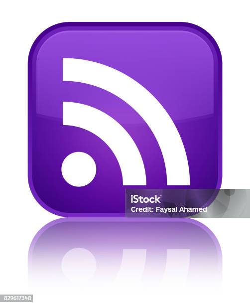 Rss 아이콘 특별 한 보라색 사각형 버튼 0명에 대한 스톡 벡터 아트 및 기타 이미지 0명 Rss 먹이기 Istock