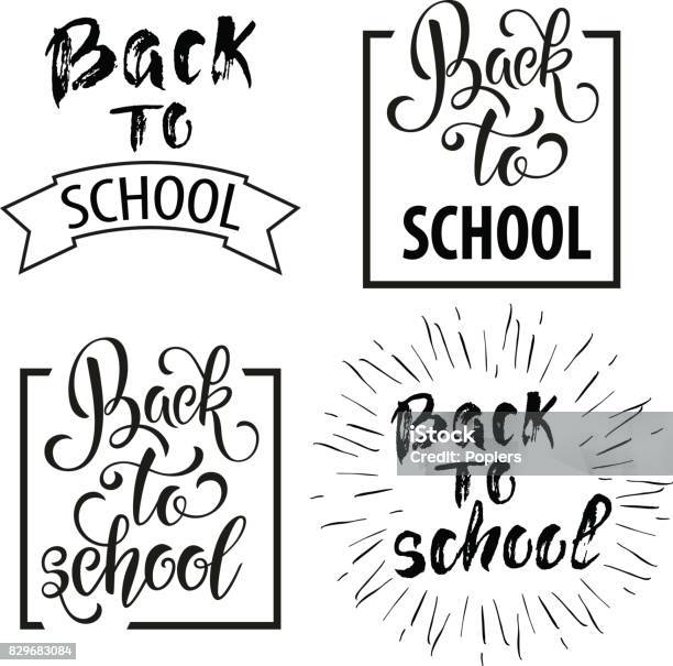 Retour À Lécole Des Lettres Dessinées À La Main Fond De Tableau Avec