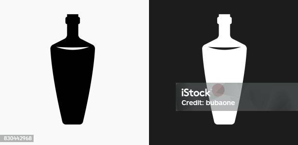 Lalcool Bouteille Icône Sur Fond De Vector Noir Et Blanc Vecteurs