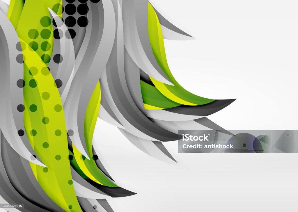 Vector Colorful Wave Lines In White And Grey 3d Space Stock