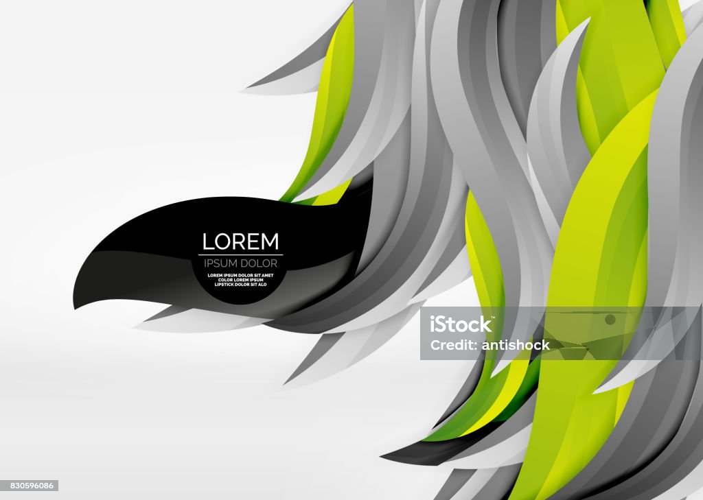 Vector Colorful Wave Lines In White And Grey 3d Space Stock