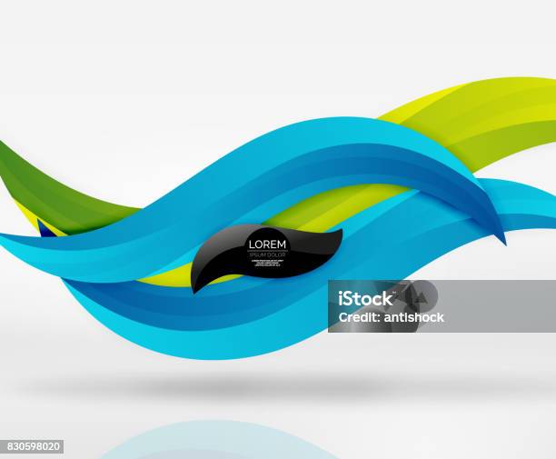 Vector Colorful Wave Lines In White And Grey 3d Space Stock