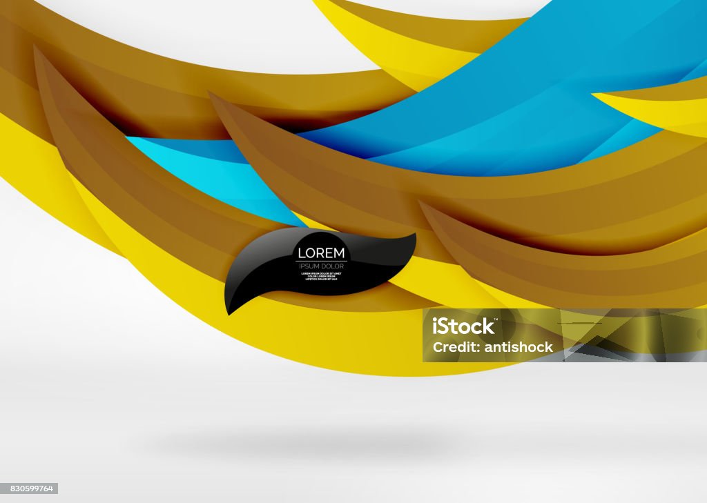 Vector Colorful Wave Lines In White And Grey 3d Space Stock