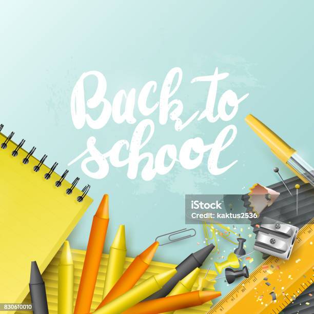 Back To School Design Template 공부에 대한 스톡 벡터 아트 및 기타 이미지 공부 교육 노랑