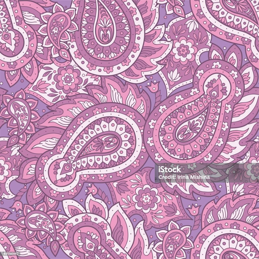 Paisley Seamless Pattern Vector Illustration In Asian Textile Style