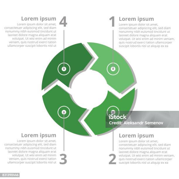 Infographic 위한 벡터 원형 화살표입니다 다이어그램 그래프 프레 젠 테이 션 및 차트에 대 한 템플릿 개념에 대한 스톡