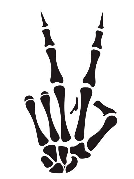 Skeleton Hand Drawing Peace